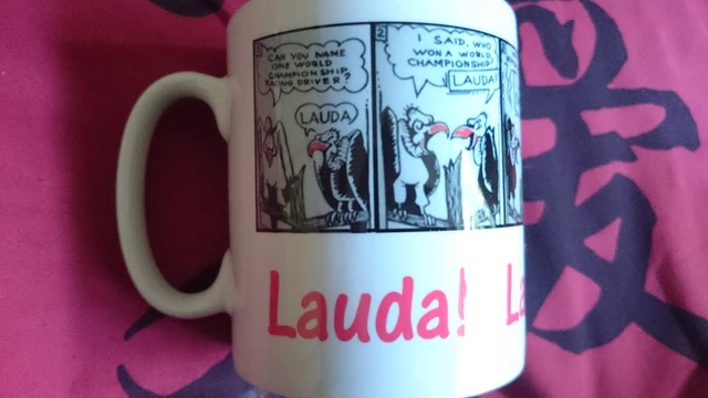 NIKI LAUDA MUG funny cartoon joke two vultures £1.00 - PicClick UK