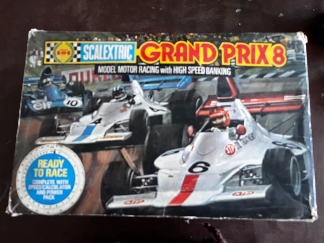 VINTAGE SCALEXTRIC GRAND Prix 8 Motor Racing - Boxed - £4.99 - PicClick UK