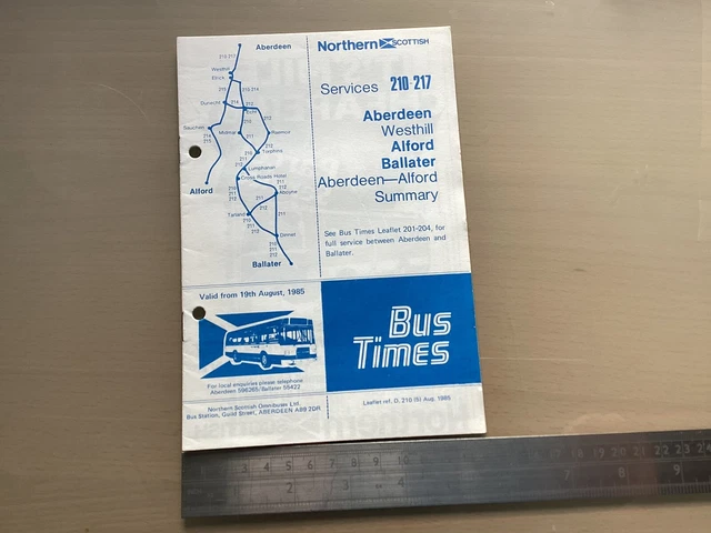 NORTHERN SCOTTISH BUS Group Route 210-217 Timetable August 1985 ...