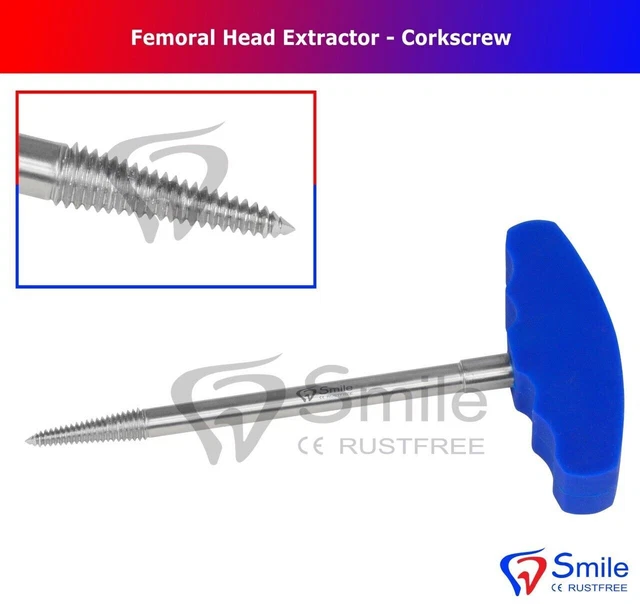 NEW FEMORAL HEAD Extractor-Corkscrew-Orthopaedic Instruments CE British ...