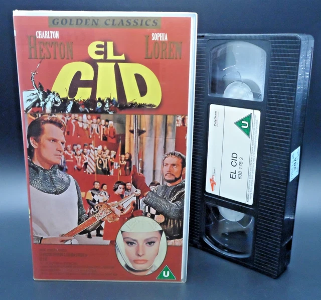 EL CID VHS Video Tape Cassette UK PAL Charlton Heston Sophia Loren £2. ...