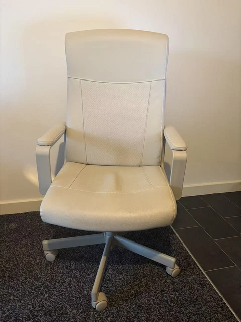 IKEA MILLBERGET OFFICE Chair / Gaming Chair, White Leather £37.12 ...