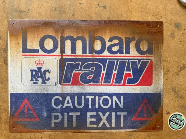 LOMBARD RALLY PIT Exit Sign Rusty Weathered Worn WRC Group A £28.99 ...