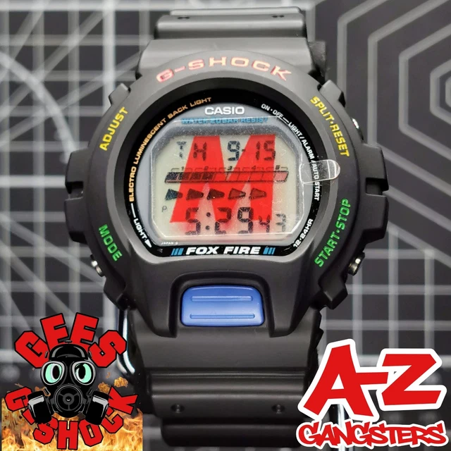 RARE CASIO G-SHOCK A/Z GANGSTERS DW-6600 Letter M Fox-Fire Black Blue ...