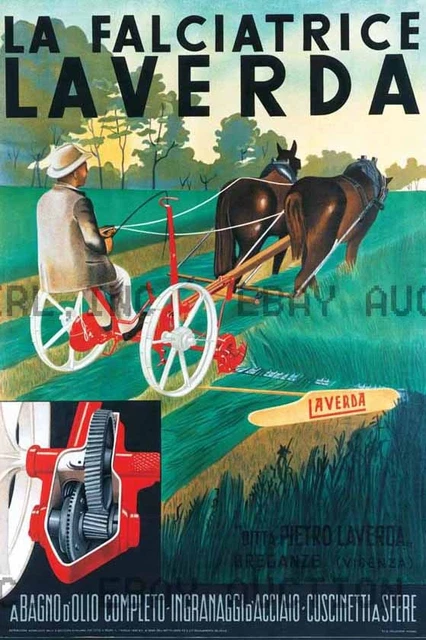 LAVERDA TRACTOR ITALIAN factory advertisement Poster ca 8 x 10 print ...
