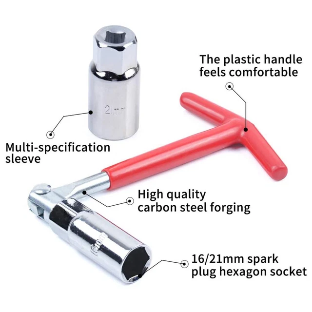 SPARK PLUG WRENCH Set 16mm 21mm Car Motorcycle Parts T Handle Wrench ...