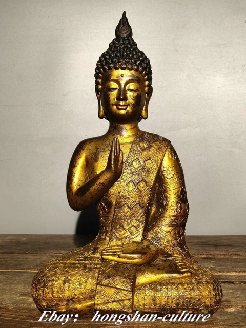 14.9 &TIBET BRONZE Doré Shakyamuni Sakyamuni Amitabha Statue de Bouddha EUR 426,00 - PicClick FR