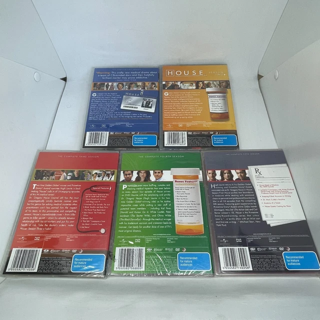HOUSE MD DVD Seasons 1-5 region 4 Brand New and Sealed Hugh Laurie $59. ...