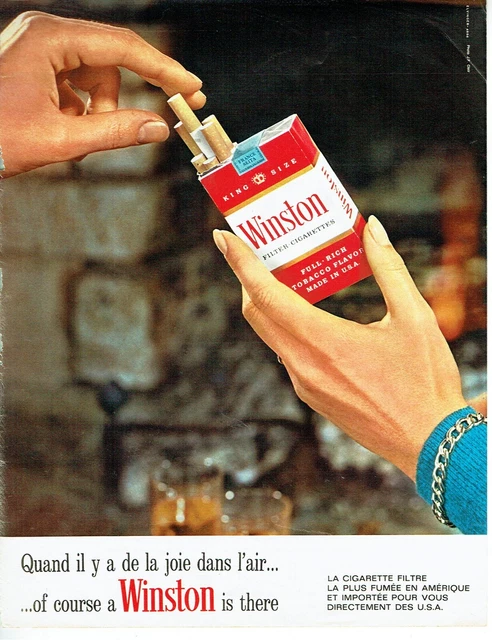 PUBLICITÉ ADVERTISING 0423 1965 cigarettes Winston filter -- EUR 3,00 ...