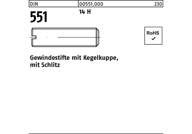 REYHER GEWINDESTIFT DIN 551 m.Kegelkuppe/Schlitz M 2 x 5 14 H EUR 7,18 - PicClick DE