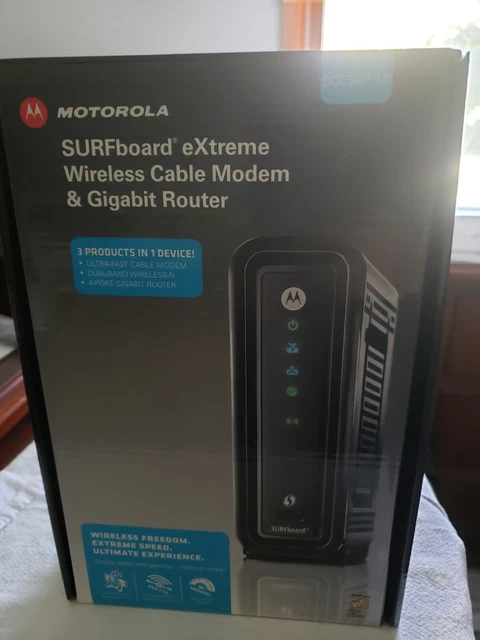 MOTOROLA SURFBOARD EXTREME Wireless Cable Modem & Gigabit Router ...