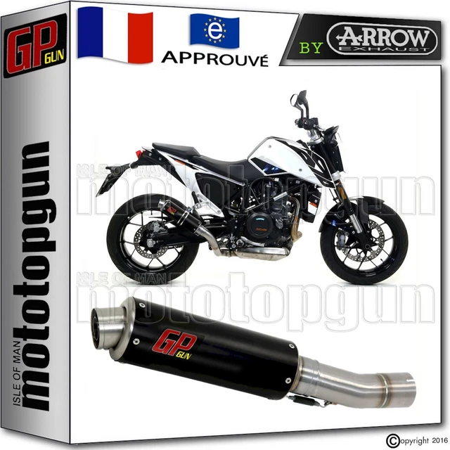 GP GUN BY ARROW BLACK STEEL KTM DUKE 690 2016 16 2017 17 ESCAPE POT £ ...