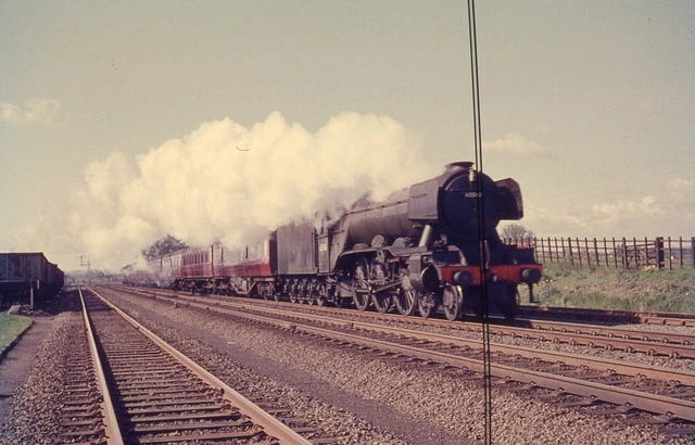 ORIGINAL RAILWAY SLIDE BR ex-LNER A3 Steam Loco 60046 ECML at Cadwell ...