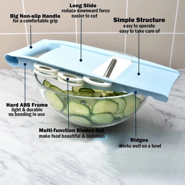 5-IN-1 MULTI-FUNCTIONAL VEGETABLE Chopper Onion Mandoline Slicer Dicer ...