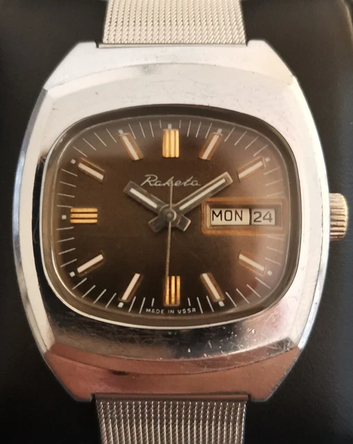 VINTAGE SOVIET RAKETA Calendar Watch Retro Mechanical Wristwatch USSR Made 1980s $65.00 ...