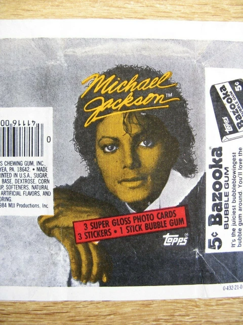 MICHAEL JACKSON BUBBLE Gum Wax Wrapper - Circa 1984 -Topps £3.00 ...