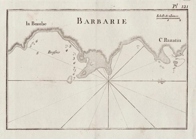 BOMBAH LIBYA MAP Roux Engraving Copperplate 1764 £12.79 - PicClick UK