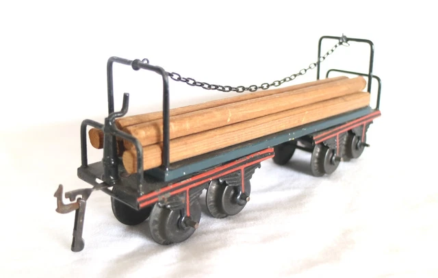 AC3285 : VINTAGE Bing O échelle Timber Wagon Avec Timber Charge 10/548 ...