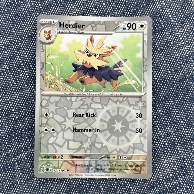 POKÉMON TCG HERDIER SV03: Obsidian Flames 171/197 Reverse Holo Common ...