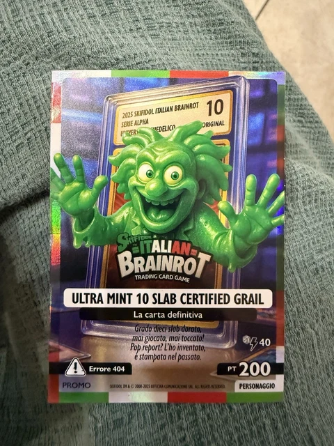 ULTRA MINT 10 Slab Certified Grail Italian Brainrot Carta Promozionale ...