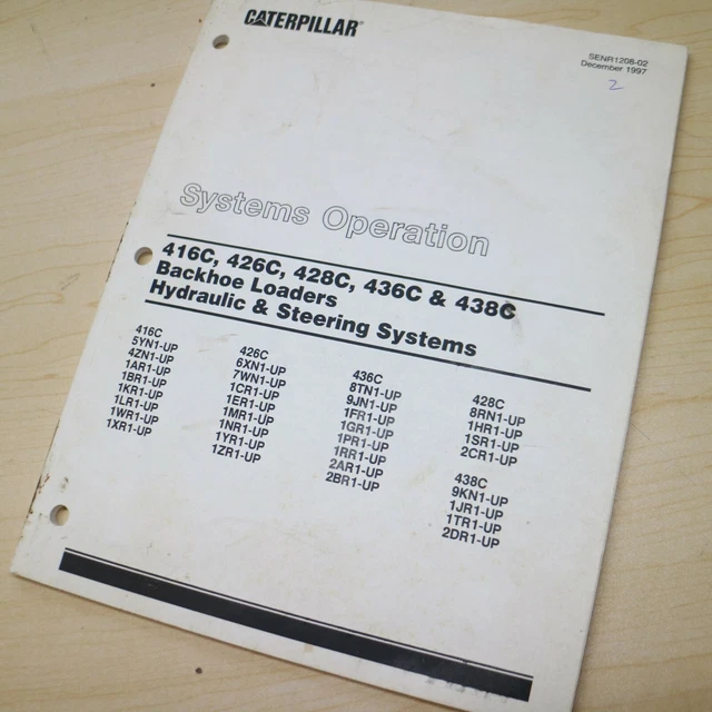 CAT 416C 426C 428c 436c 438c Backhoe Hydraulic System Repair Shop Service Manual £22.22 ...