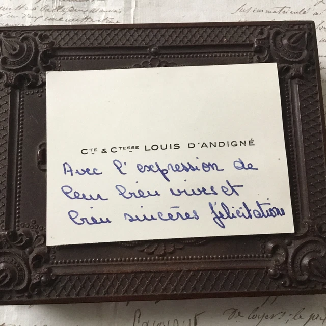 OLD COUNT AND Countess Louis D’Andigné Business Card French Nobility £7 ...
