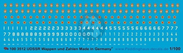 PEDDINGHAUS 1/100 SOVIET Russian Emblems Star Number Markings (Team ...