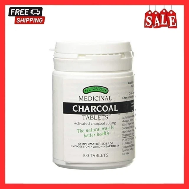 J.L BRAGG'S CHARCOAL Tablets 100, Pack of 2 £10.49 - PicClick UK
