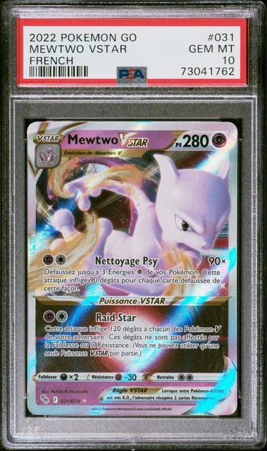 CARTE POKÉMON MEWTWO VSTAR 031/078 PSA 10 Pokémon GO - FR 🔥 EUR 1,00 - PicClick FR