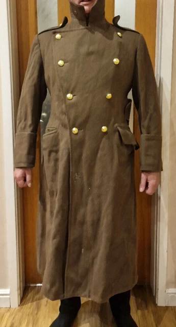 VINTAGE WW2 ISSUE British Army Heavy Wool Military Trench Coat Jacket ...