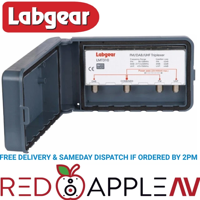 LABGEAR LMT310NS TRIPLEXER FM, DAB & TV Aerial UHF Masthead Amplifier £ ...