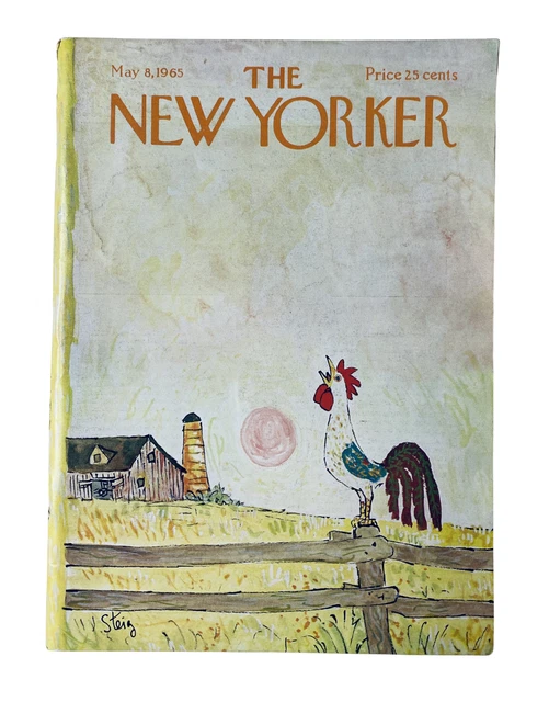 THE NEW YORKER Magazine May 8, 1965 Rooster Farm Cover William Steig VG ...