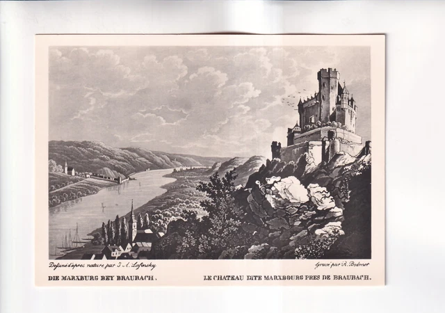 G1245) POSTCARD MARXBURG near BRAUBACH Artist card Brillen BECKER ...