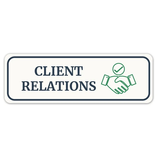 STANDARD PLUS CLIENT Relations Wall or Door Sign | Office Room ...