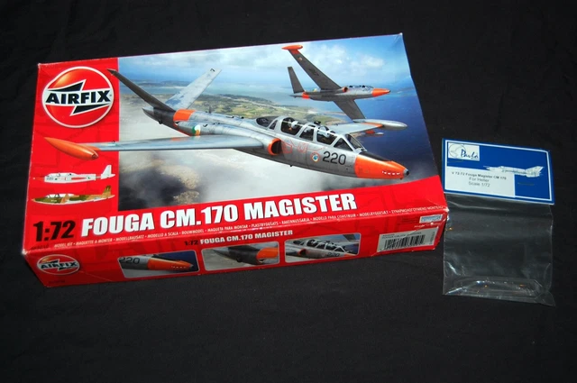 AIRFIX 1/72 SCALE Fouga CM. 170 Magister Model Kit with Pavla ...
