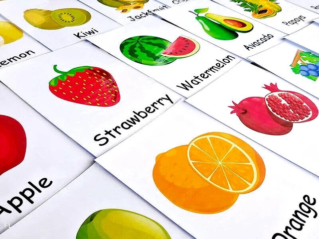 PRINTABLE ILLUSTRATED FRUITS Flash Cards - A4 / A5 Sizes £1.79 ...
