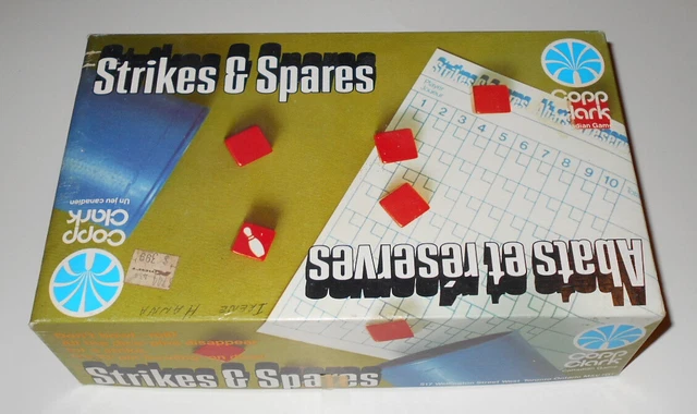 VINTAGE STRIKES & Spares Dice Bowling Game 1978 Copp Clark - Complete ...