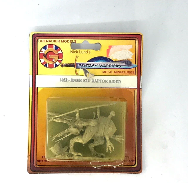 GRENADIER MODELS DARK Elf Raptor Rider Blister Metal Miniatures C123 £ ...