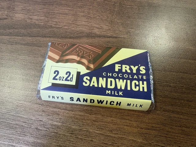 VINTAGE 1940 CADBURY FRY’S Cocoa MILK CHOCOLATE SANDWICH genuine ...