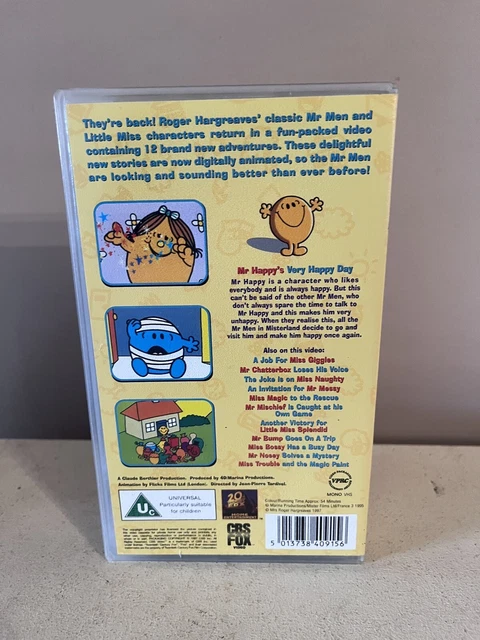 MR MEN AND Little Miss Mr Happy’s Very Happy Day VHS Video Childrens ...