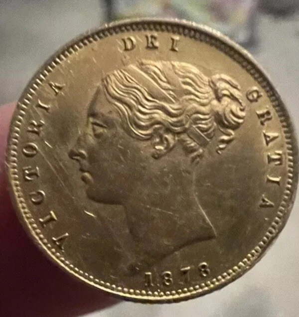 22CT GOLD HALF sovereign coin 1878 Shield Back Victoria £300.00 ...