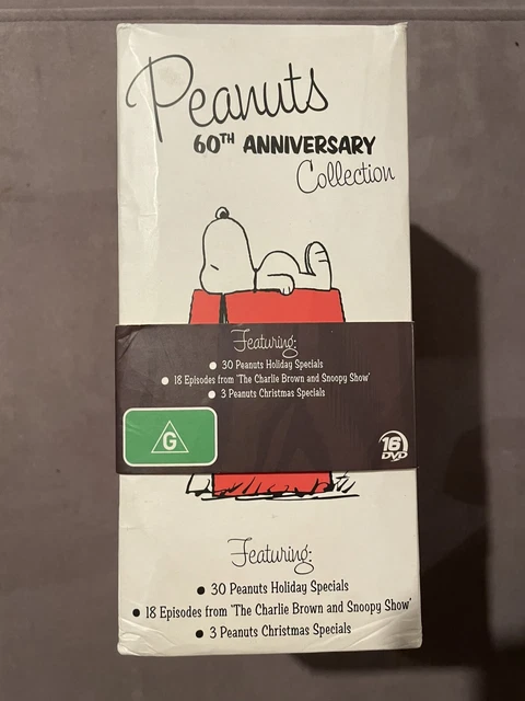 PEANUTS 60TH ANNIVERSARY DVD Collection Box Set ~ 5 DVDs Snoopy Charlie ...