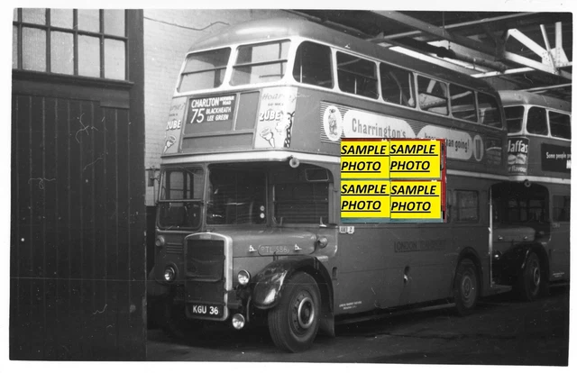 LONDON TRANSPORT B&W Bus Photograph-RTL 586 Route 75 Plumstead Garage £ ...
