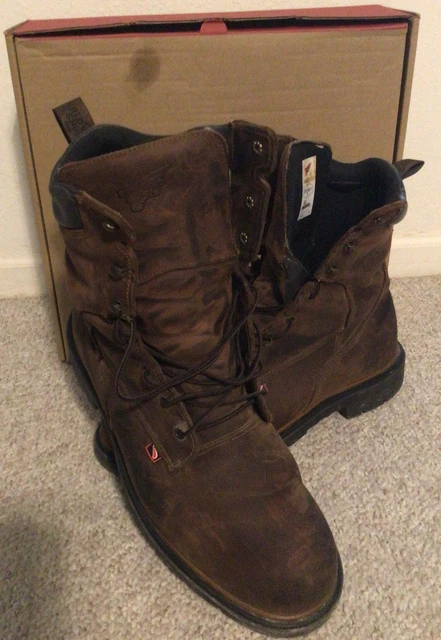 RED WING 8& Waterproof Electrical Hazard Leather Work Boots 13 EE Brown ...