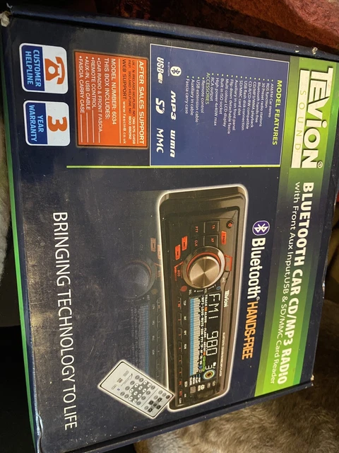TEVION BLUETOOTH CAR CD/MP3 Radio with USB/SD/MMC and Remote Control ...