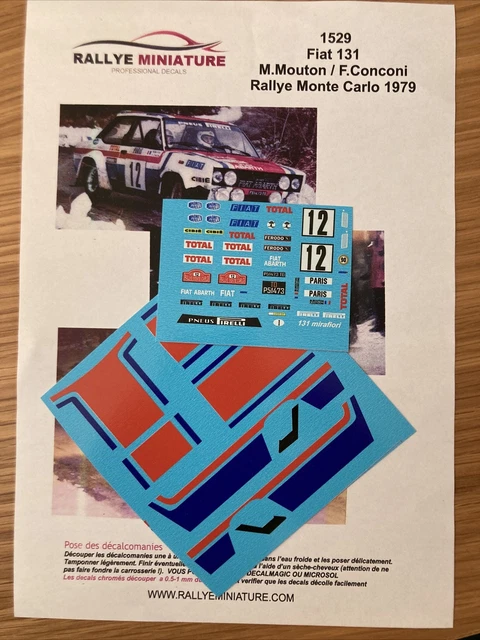 DECALS 1/43 FIAT 131 Mouton Rallye Monte Carlo 1979 Wrc Rally ...