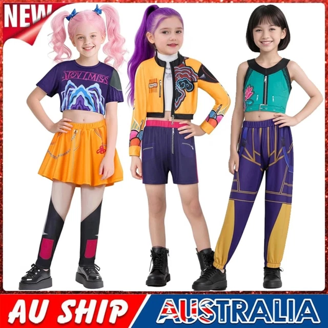 KIDS GIRLS K-POP: Demon Hunters Rumi Mira Zoey Cosplay Costume Dress Book Week $43.79 - PicClick AU