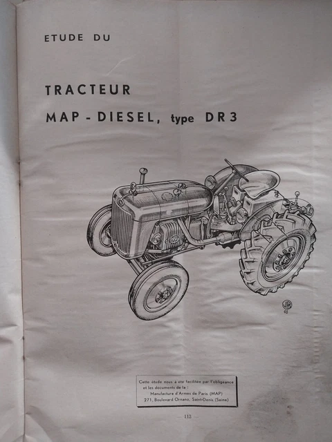 REVUE TECHNIQUE TRACTEUR Map Dr 3 Diesel EUR 19,90 - PicClick FR