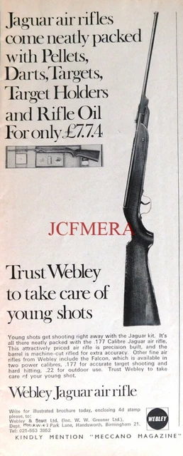 WEBLEY 'JAGUAR' 0.177 Air Rifle Shooting Kit 1969 ADVERT PRINT #2 £2.97 ...