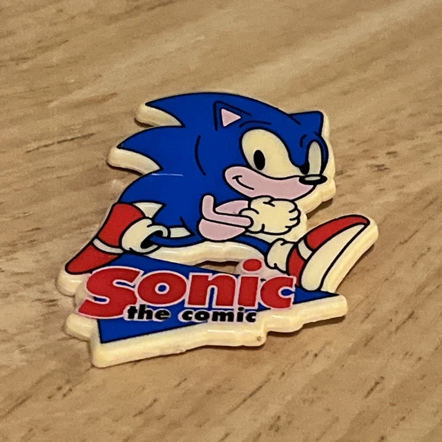 SONIC THE HEDGEHOG Comic Sega Promotional Pin Pinback 1991 Retro Badge ...